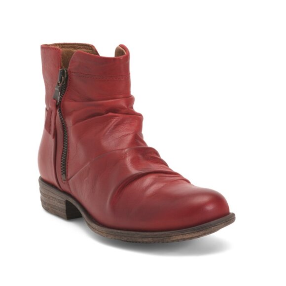 Miz Mooz | Shoes | Miz Mooz Red Made In Portugal Leather Lucy Booties ...